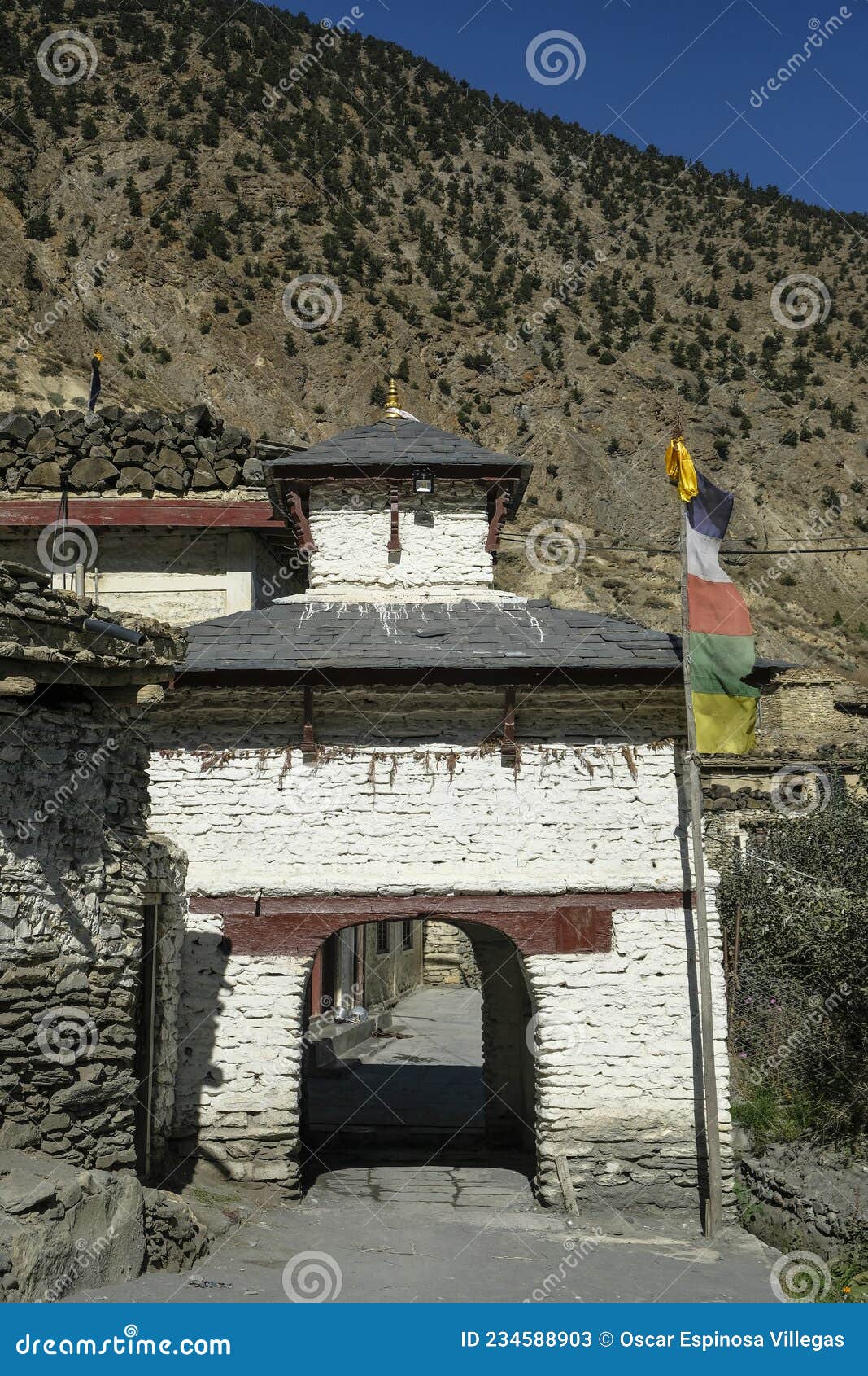 Marpha village in Nepal stock image. Image of village - 234588903