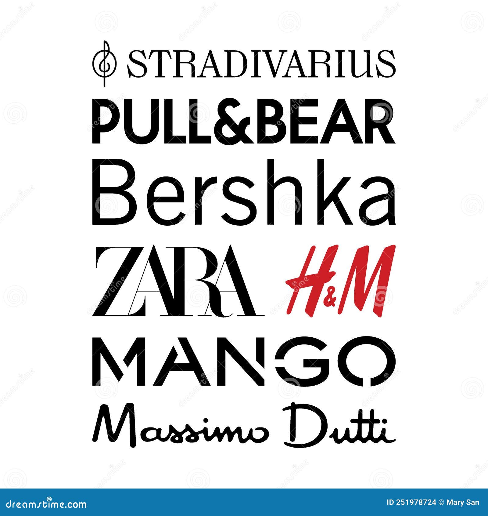 Marque De Mode Logos De Marque Sur Blanc Fond Vectoriel Eps Image stock ...