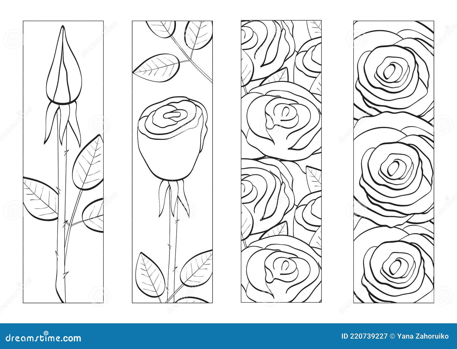 Marque-pages De Couleur Roses. Couleur Fleurs Illustration de Vecteur ...