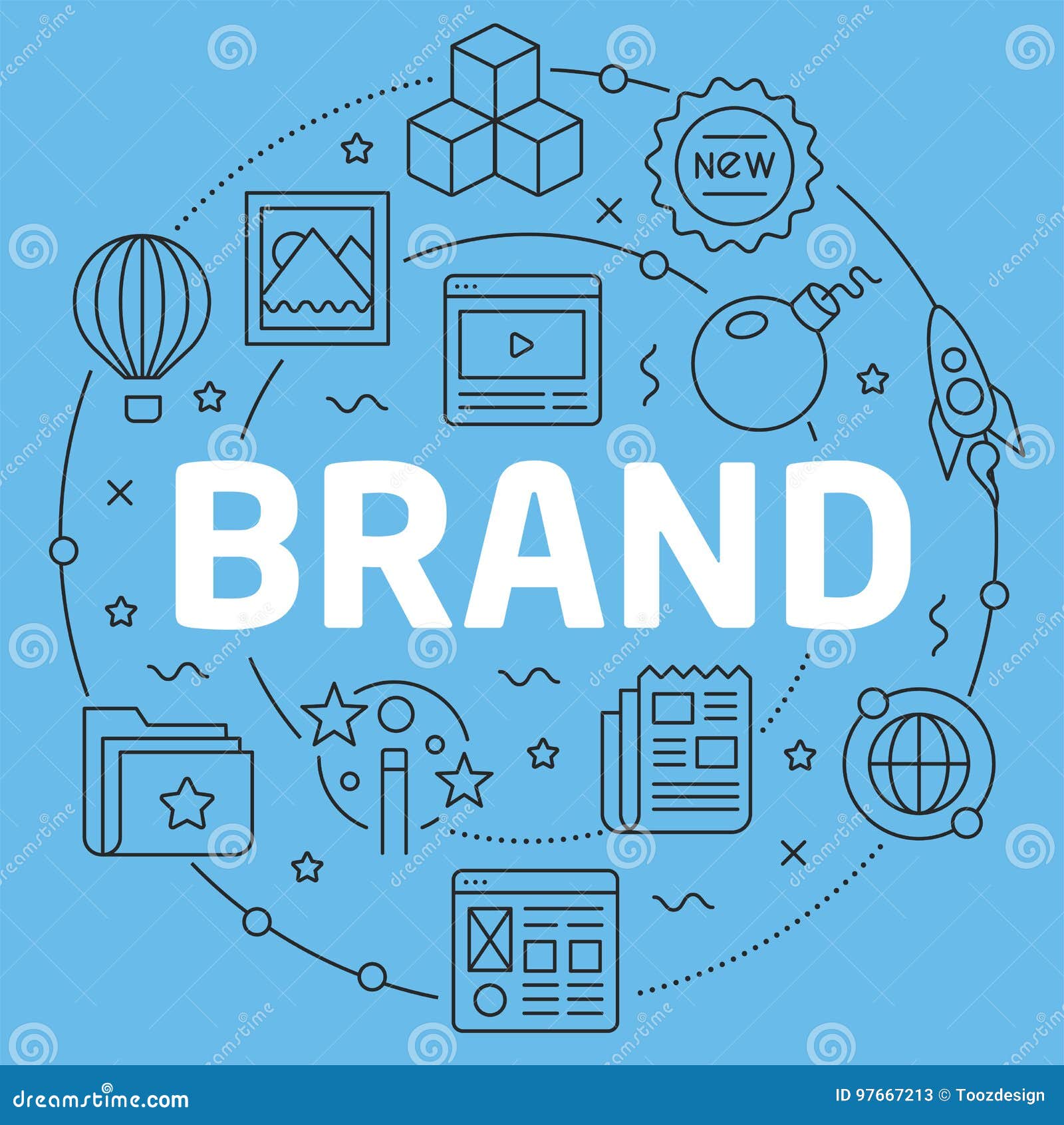 Marque Plate D'illustration De Cercle De Blue Line Illustration de ...