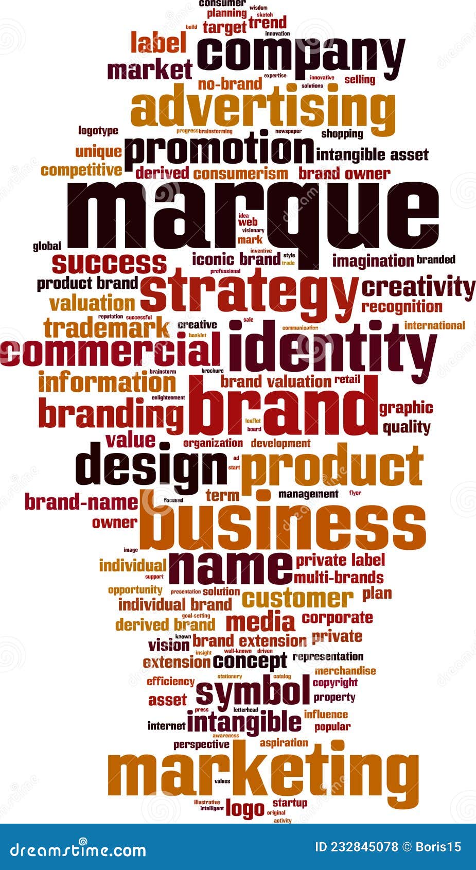 Marque word cloud stock vector. Illustration of label - 232845078