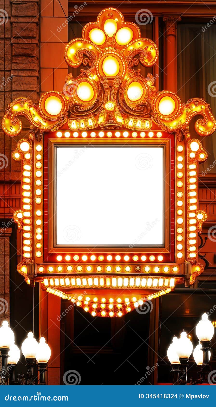 Marquee cinema billboard stock photo. Image of signboard - 345418324