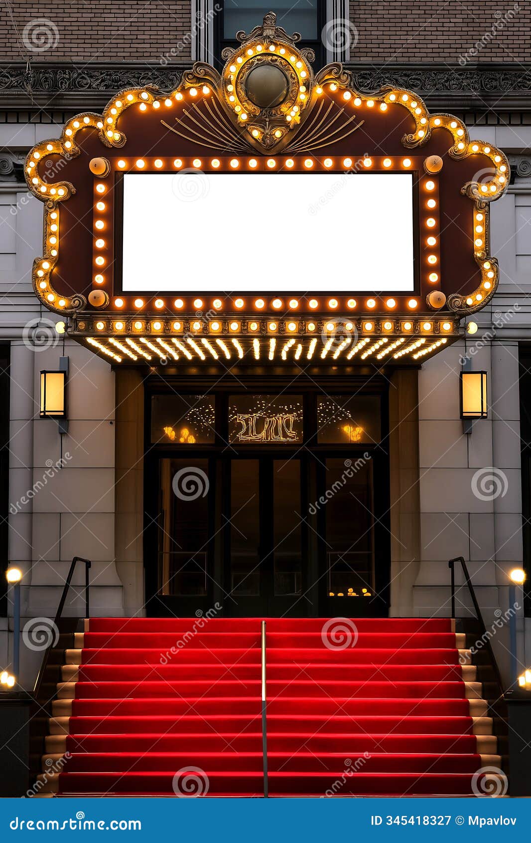 Marquee cinema billboard stock illustration. Illustration of ...