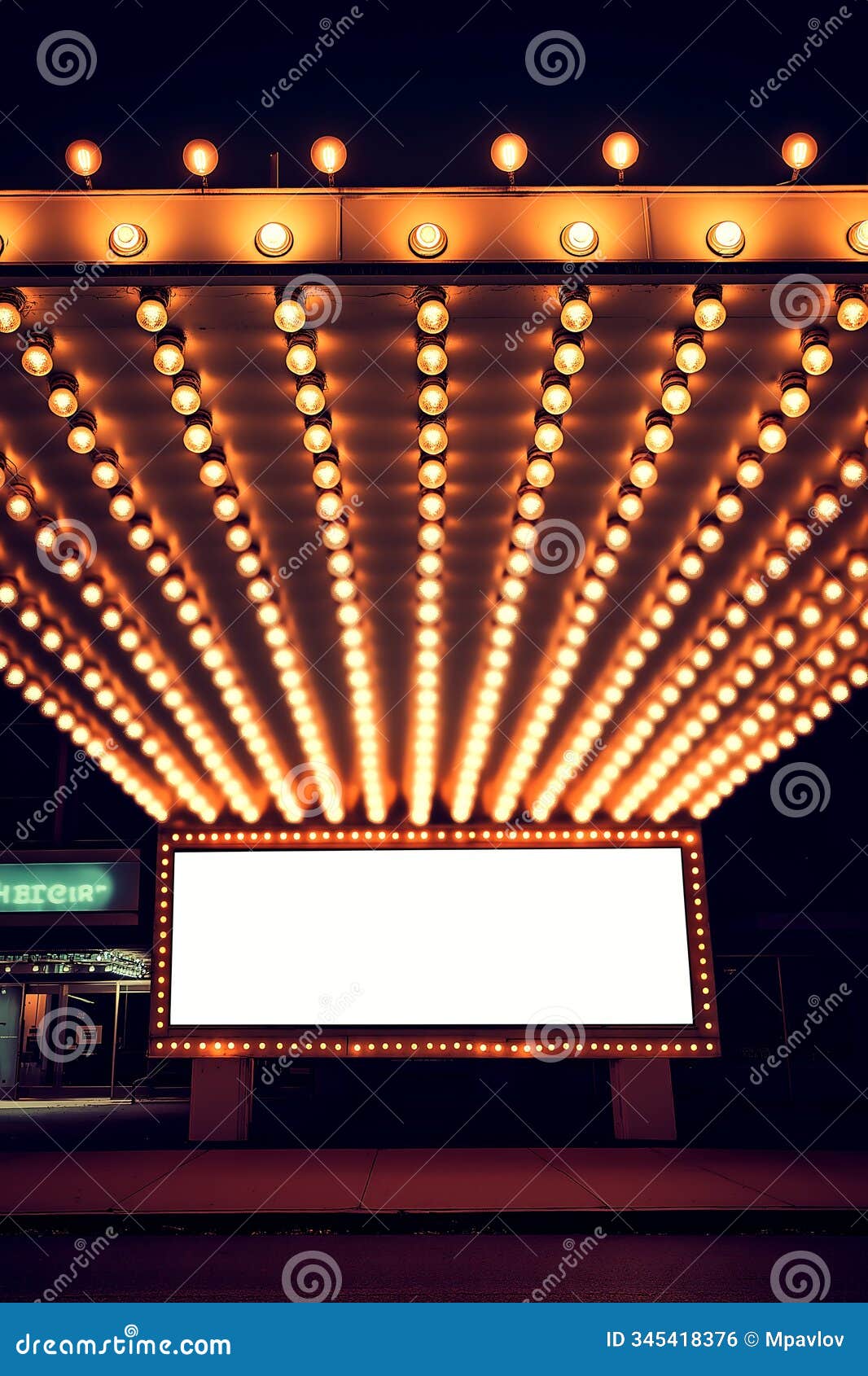 Marquee cinema billboard stock photo. Image of building - 345418376