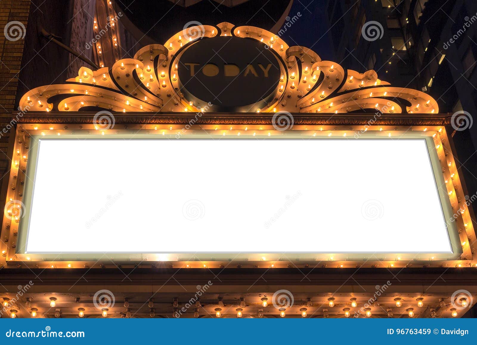 Marquee Lights Blank Sign Stock Image | CartoonDealer.com #96763459