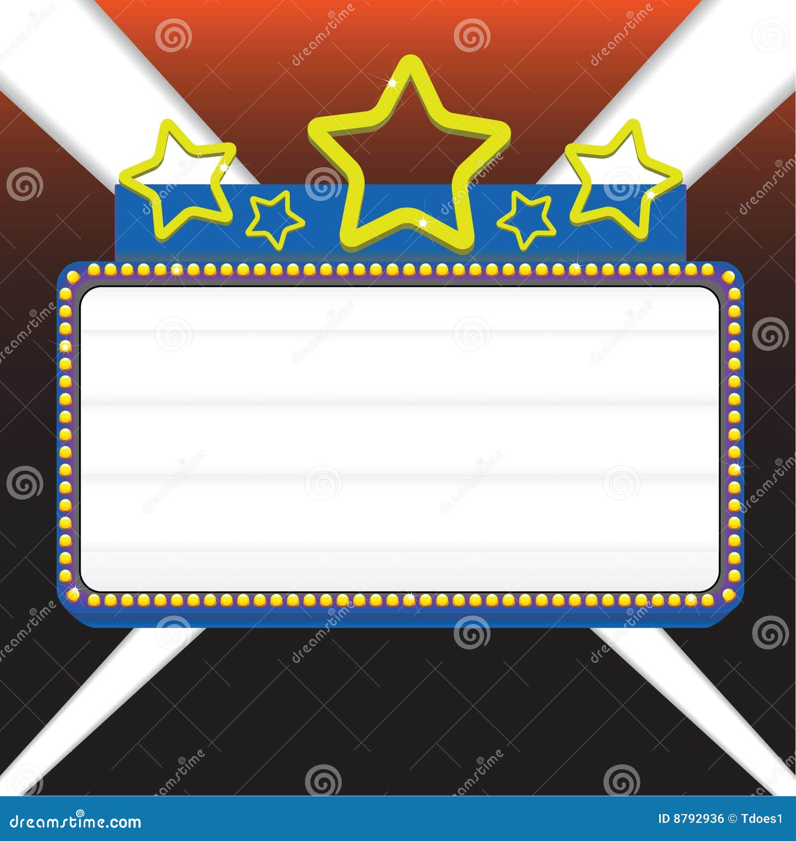 Marquee sign stock vector. Illustration of board, movie - 8792936