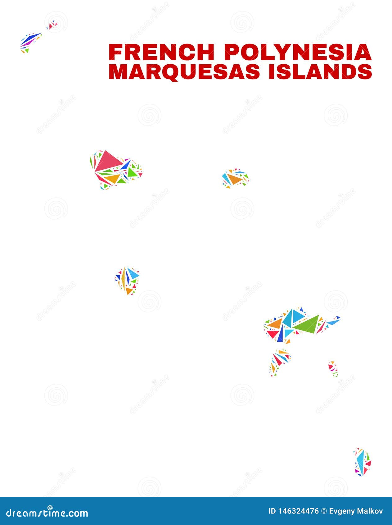 Marquesas Islands Map - Mosaic of Color Triangles Stock Vector ...