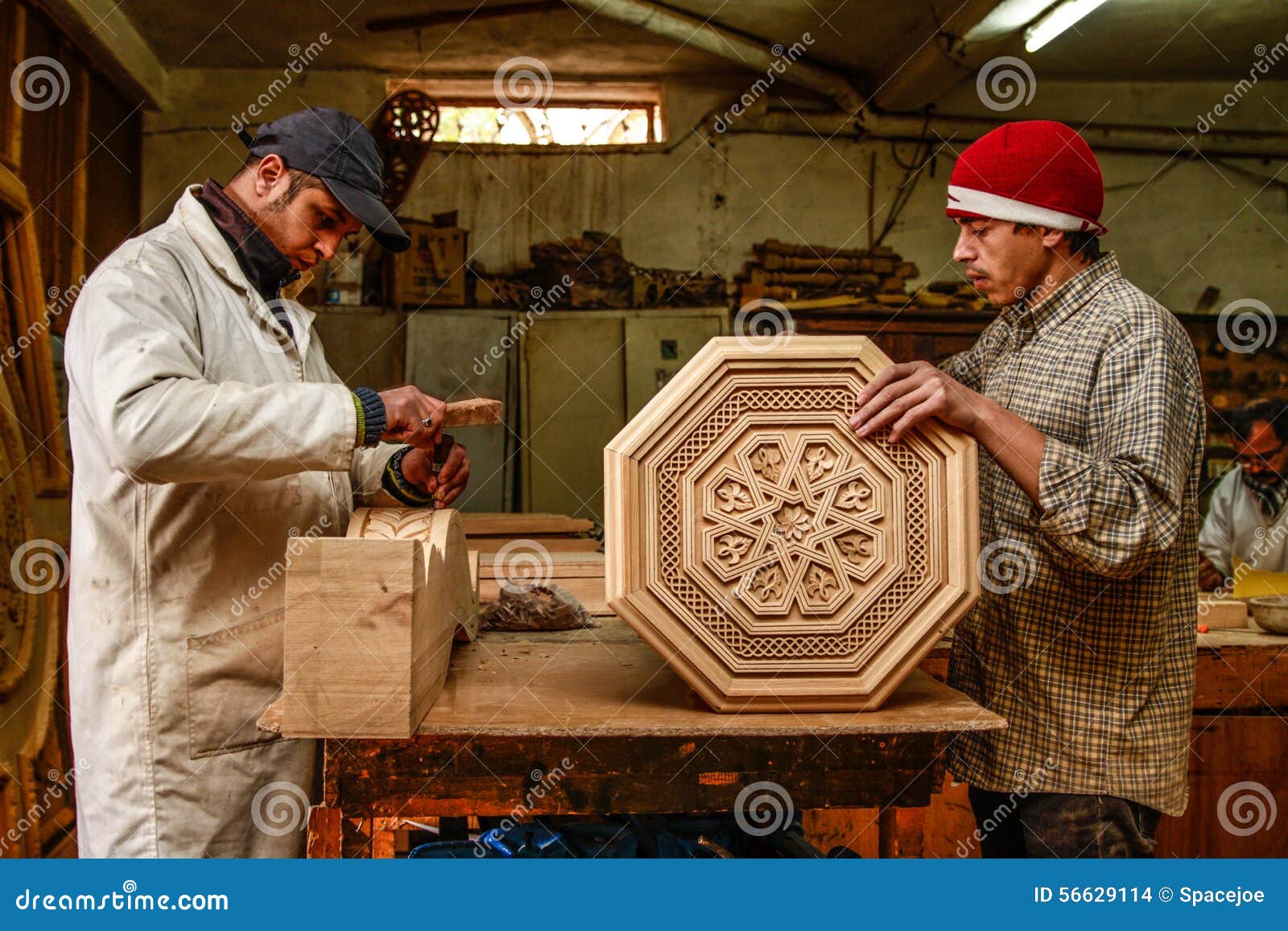 Moroccan Craftsman Builds A Ceramic Mosaic Morocco - Africa Stock Image ...