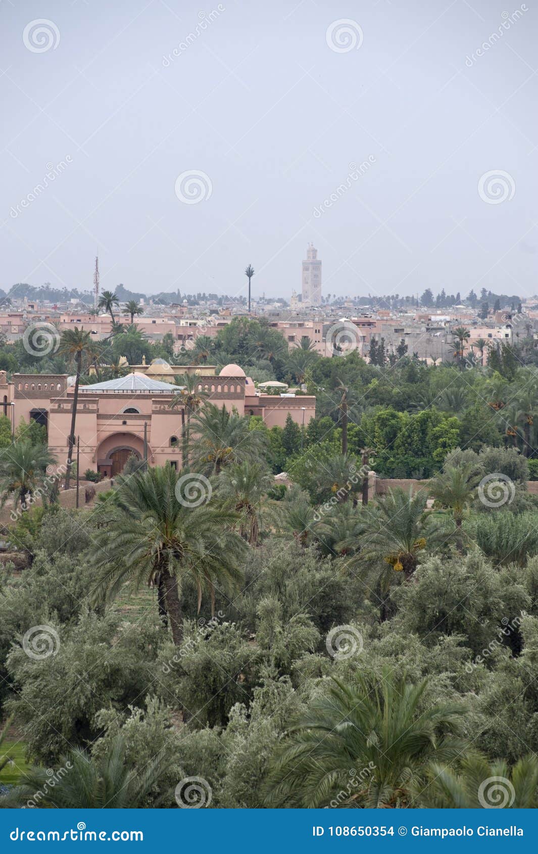 Panorama of marrakech stock photo. Image of arabic, culture - 108650354