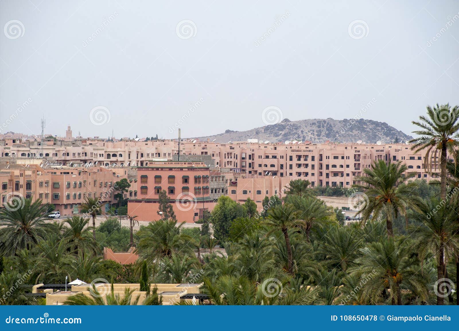 Panorama of marrakech stock photo. Image of marrakesh - 108650478