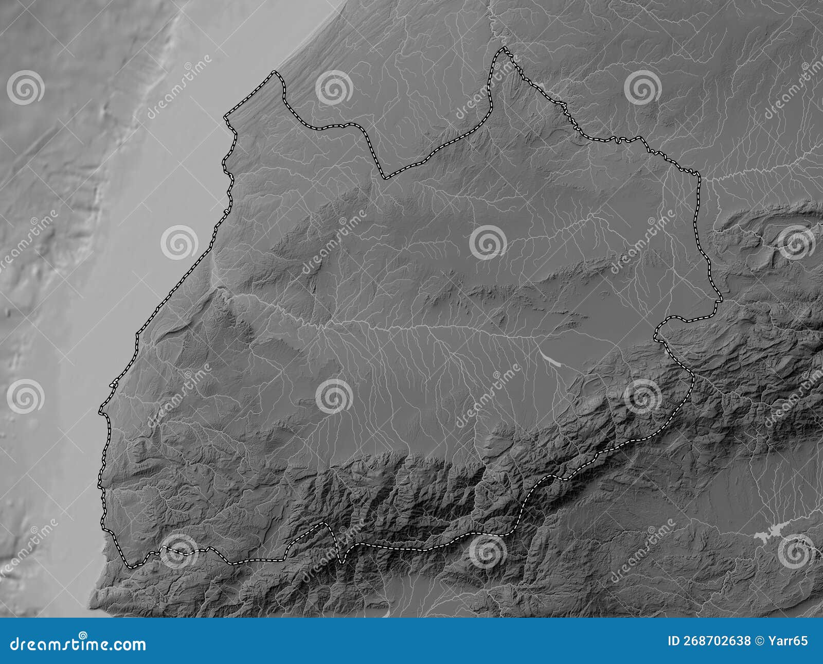 Marrakech-Safi, Morocco. Grayscale. No Legend Stock Illustration ...