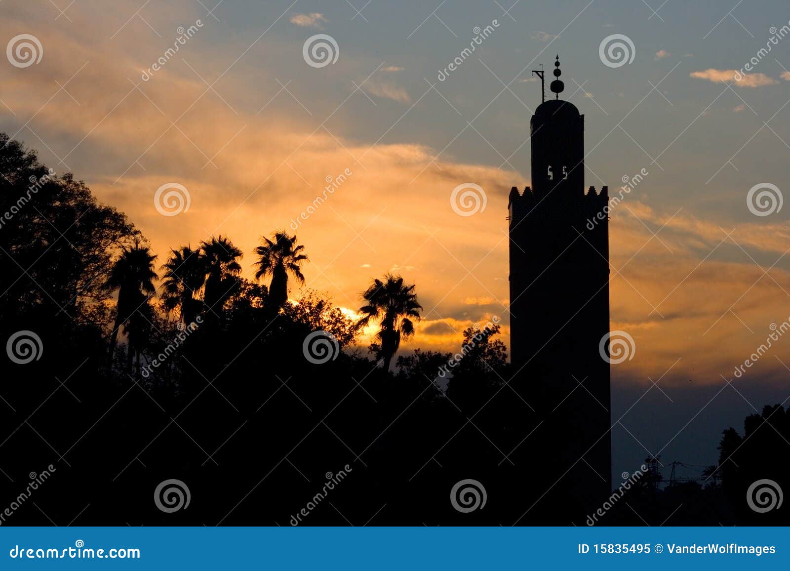 Marrakech sunset stock image. Image of sahara, monument - 15835495