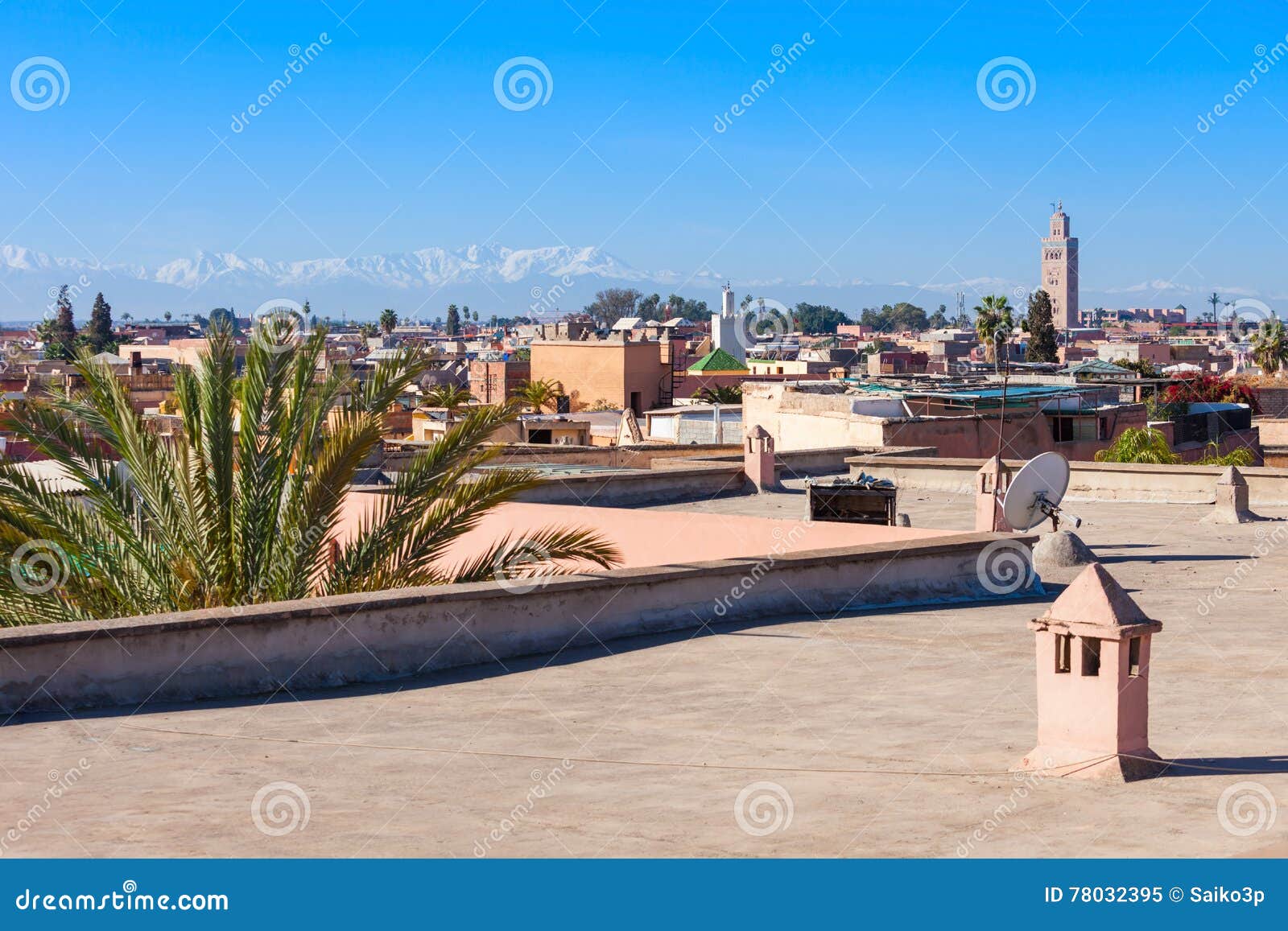 Marrakesh aerial view stock image. Image of culture, heritage - 78032395
