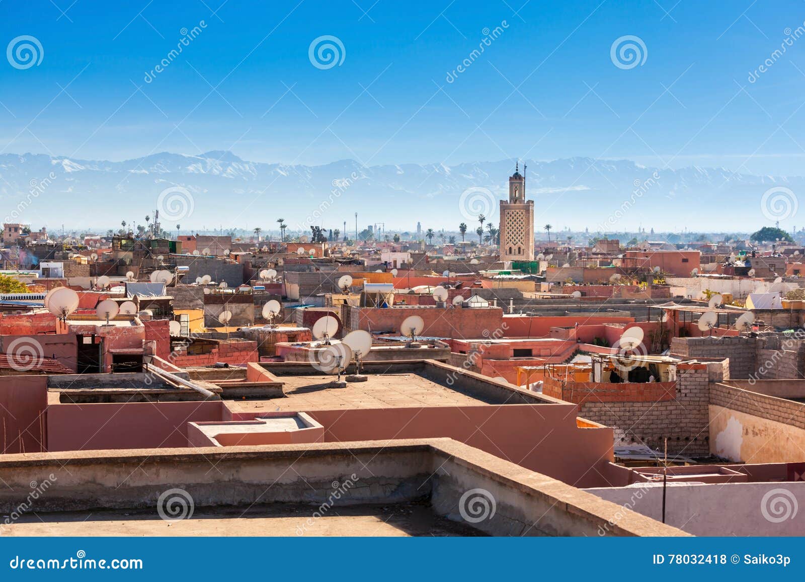 Marrakesh aerial view stock photo. Image of panorama - 78032418