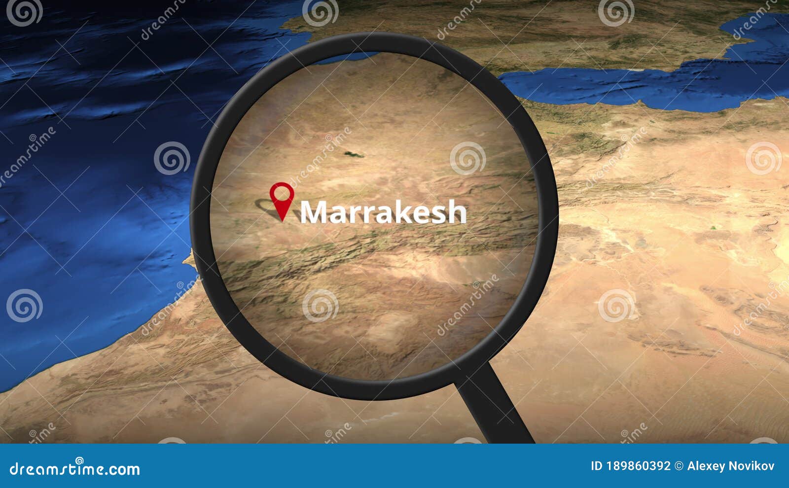 Marrakesh City Found On The Map, 3d Rendering Royalty-Free Stock Image ...