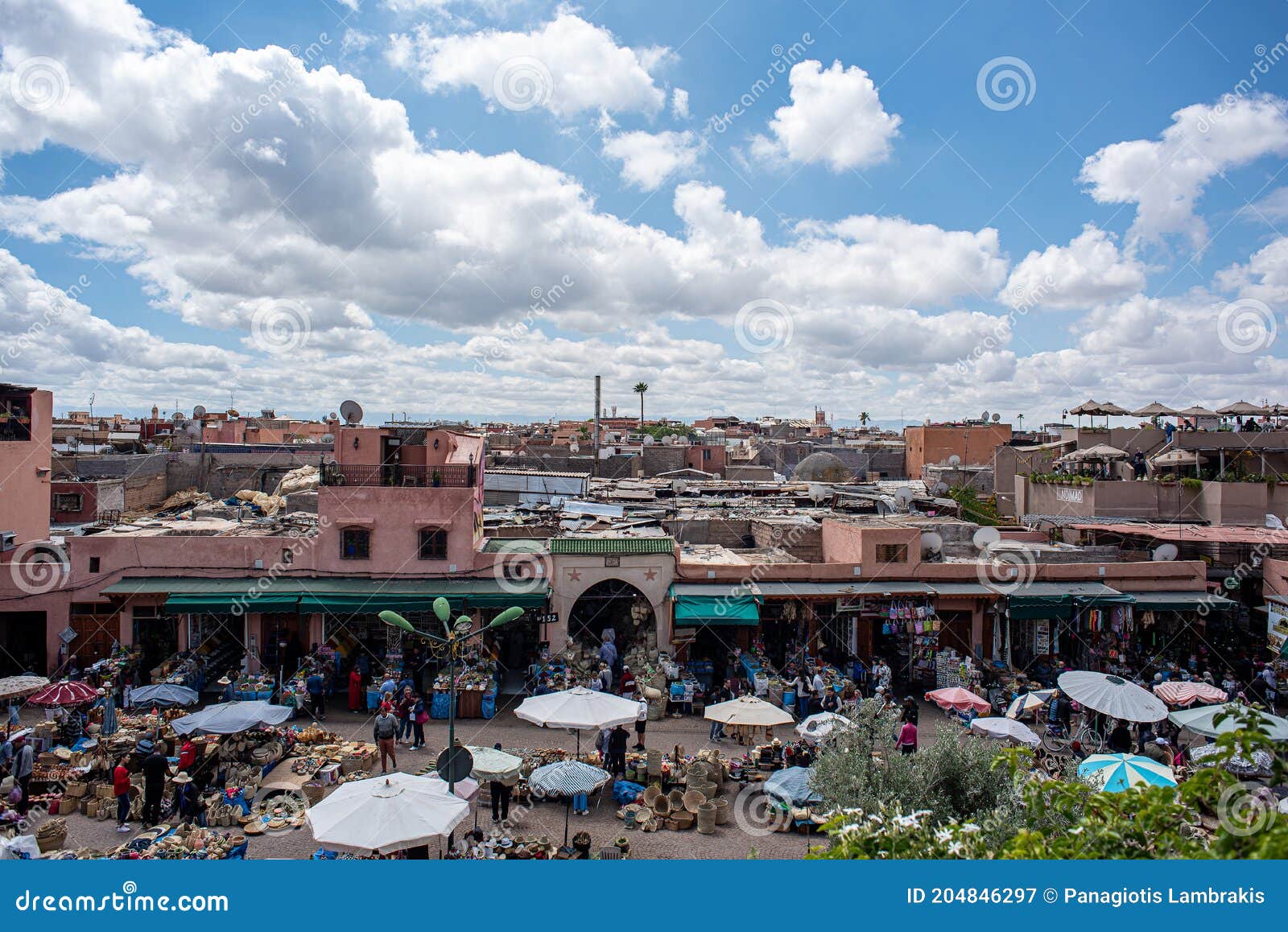 Rooftops of Marrakech editorial photography. Image of africa - 204846297