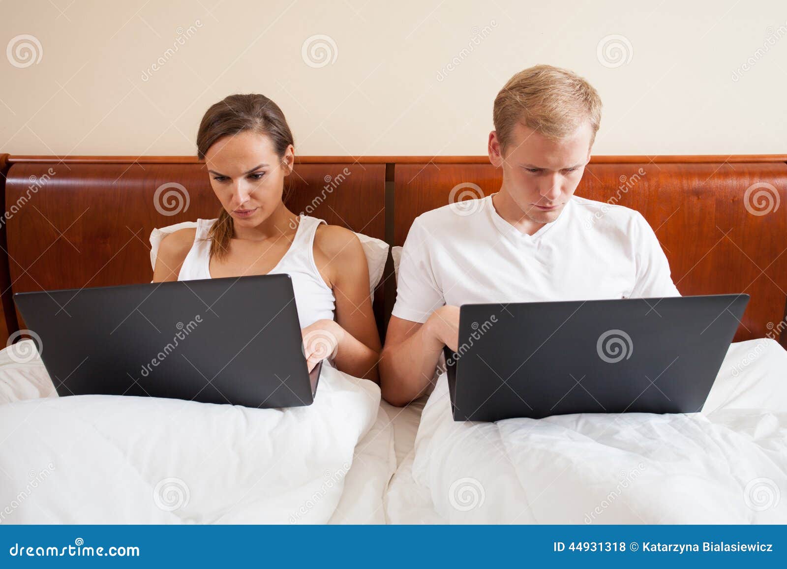 Marriage Addicted To Internet Stock Photo - Image of home ...