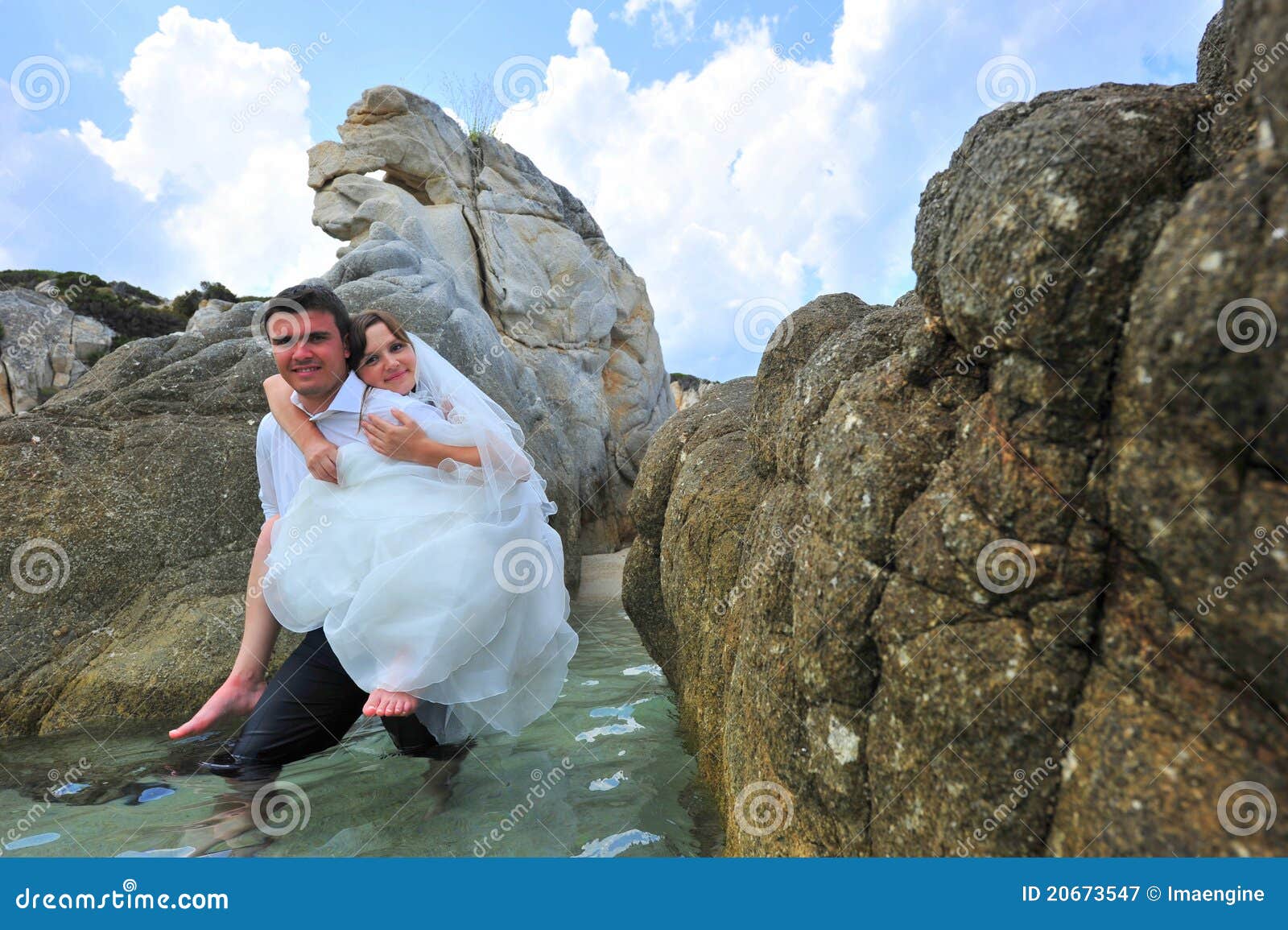 Marriage Back Ride - Couple Portrait Stock Image - Image of groom ...