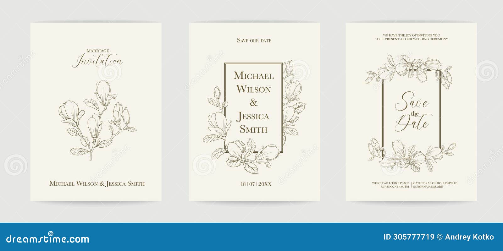 Marriage Design Template with Custom Names in Frame with Floral ...