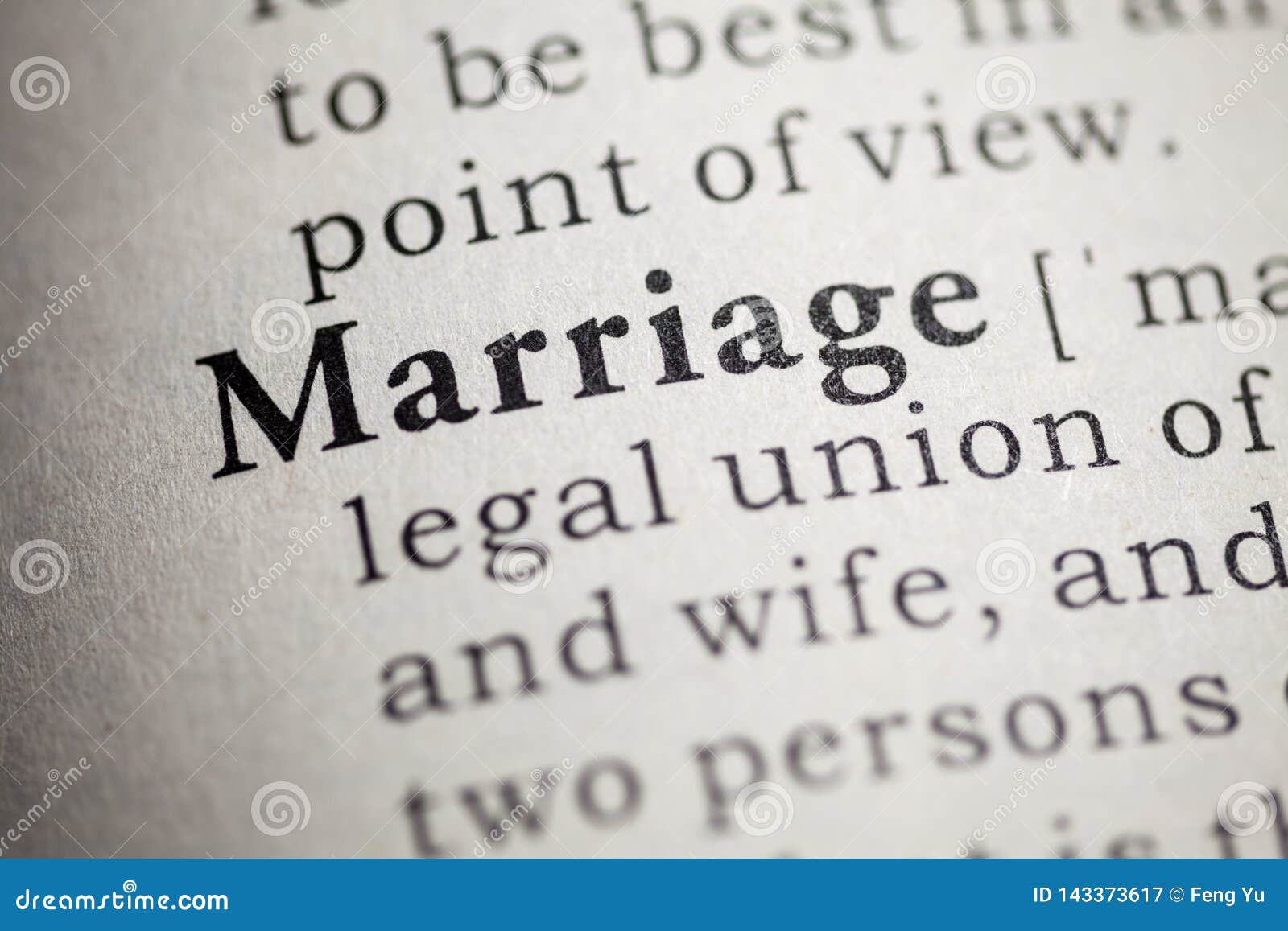Definition of the Word Marriage Stock Image - Image of paper, book ...
