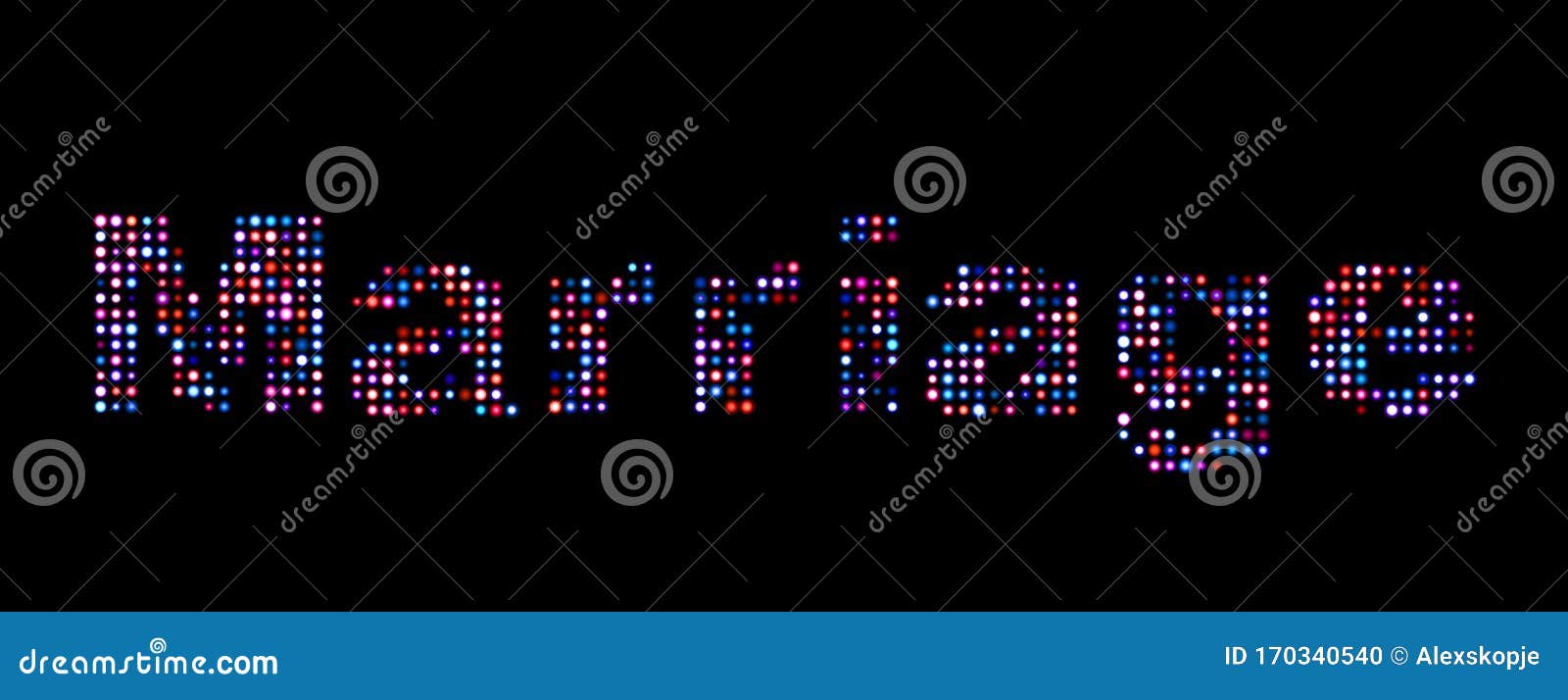 Marriage led text stock illustration. Illustration of marriage - 170340540