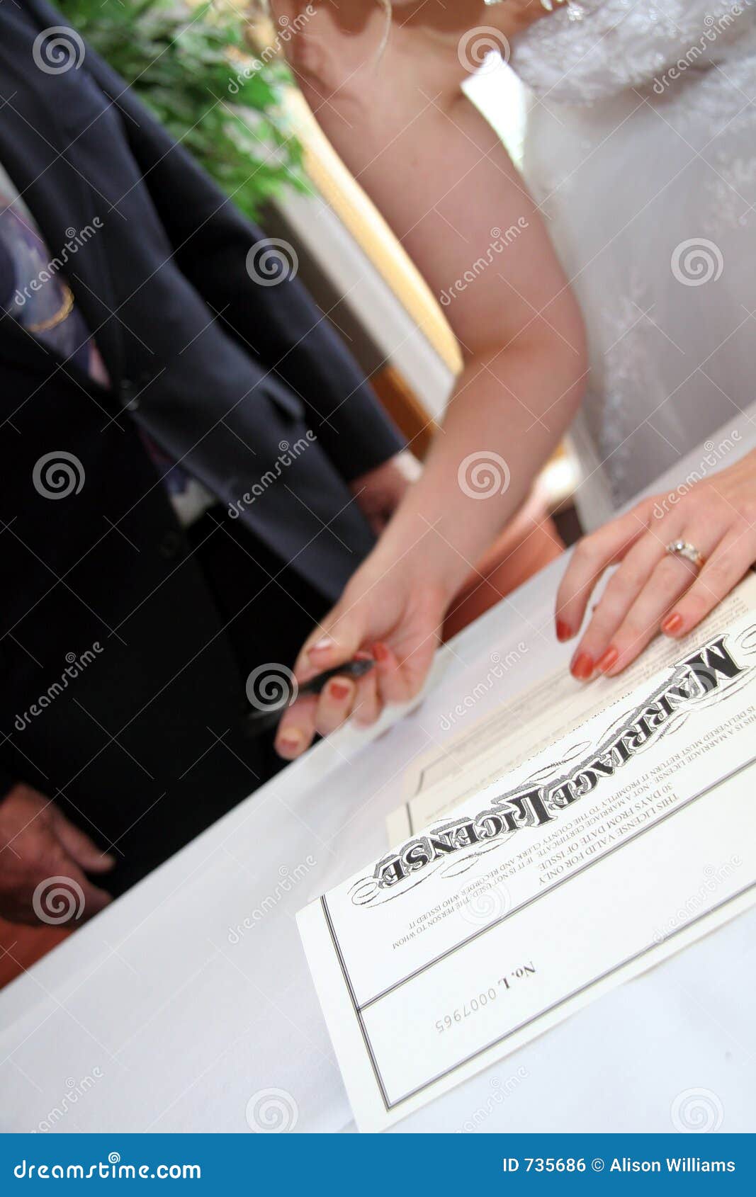 Marriage License stock photo. Image of bridal, signature - 735686