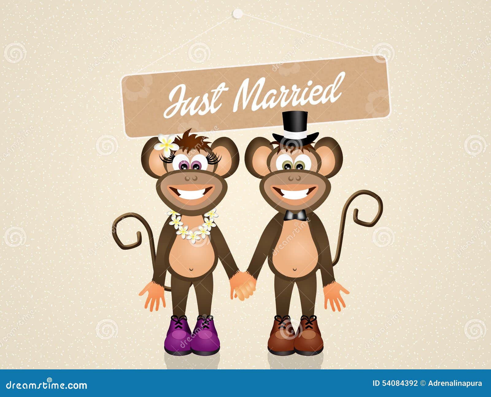 Marriage of monkey stock illustration. Illustration of monkey - 54084392