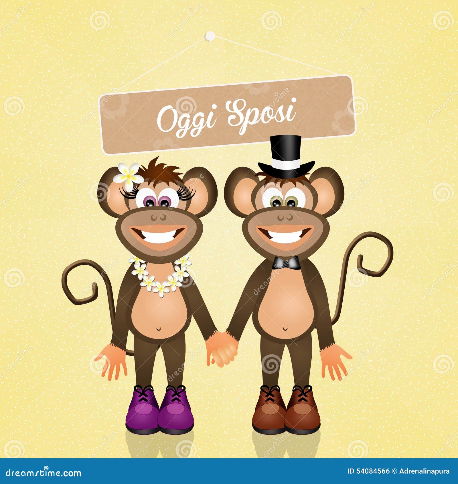Marriage of monkey stock illustration. Illustration of mammal - 54084566