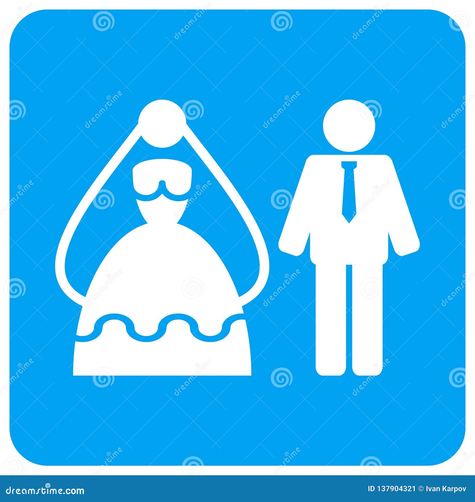 Marriage Persons Rounded Square Raster Icon Stock Illustration ...