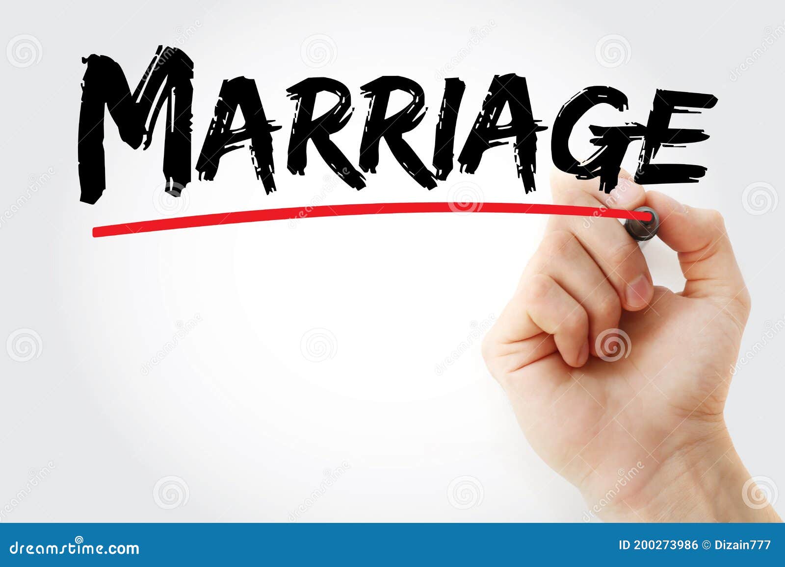 Marriage text with marker stock photo. Image of legally - 200273986