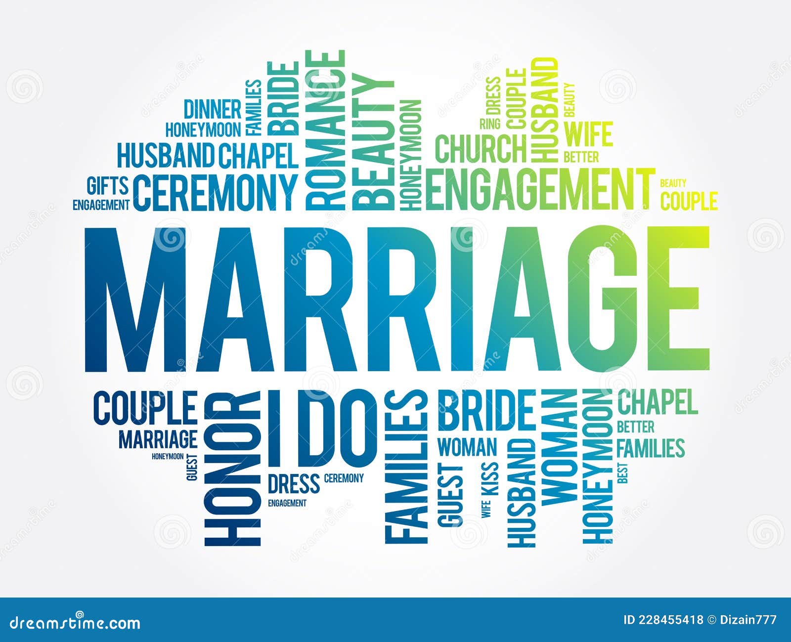 Marriage Word Cloud Collage, Concept Background Stock Illustration ...