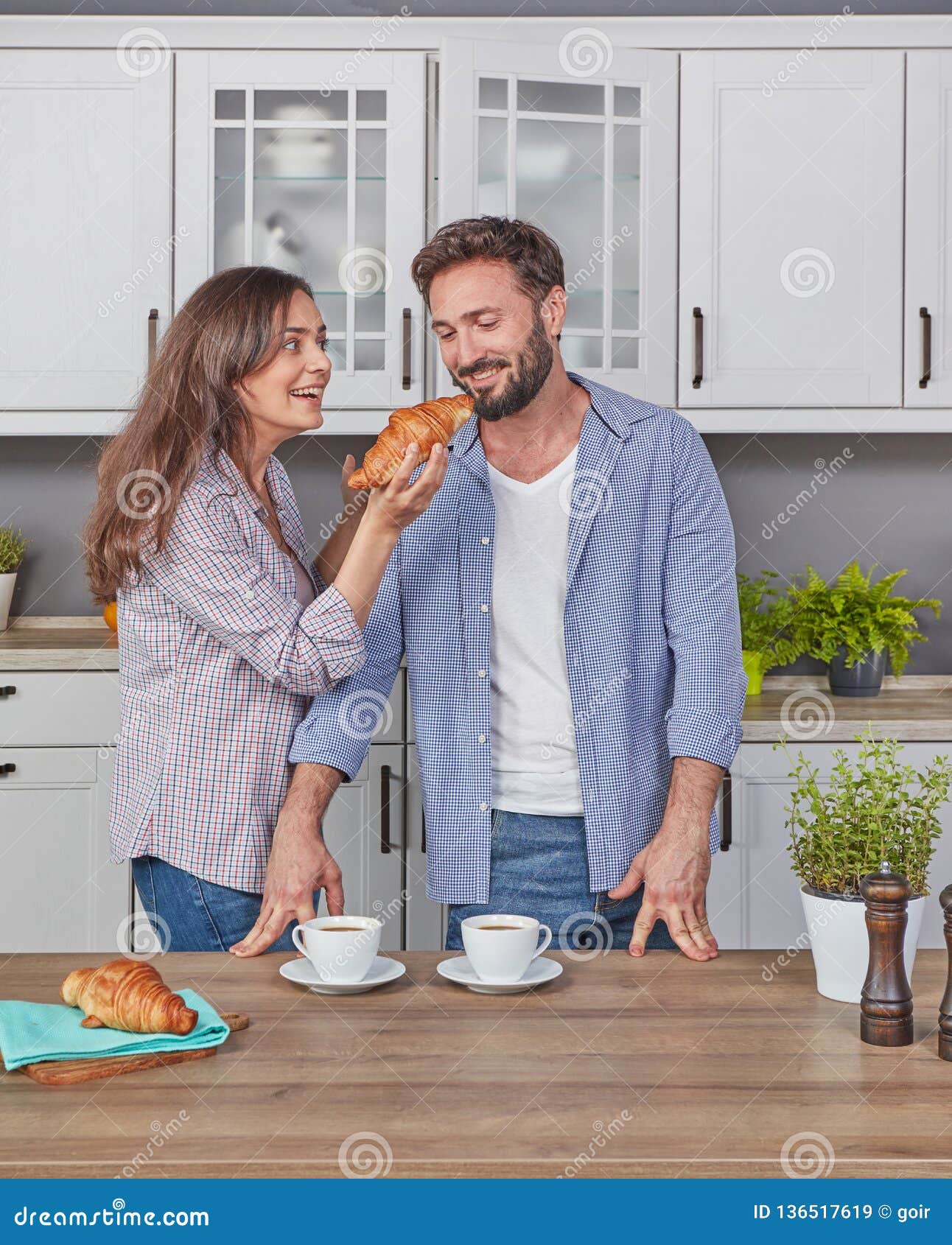 Married Couple Having Fun in the Kitchen Stock Image - Image of life ...