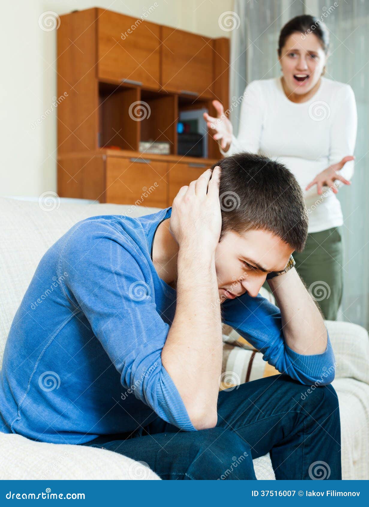Married Couple Having Quarrel Stock Image - Image of stress, married ...