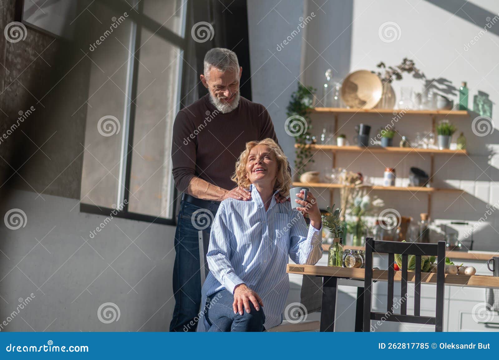 A Married Couple Talking in the Kitchen Stock Image - Image of dialogue ...