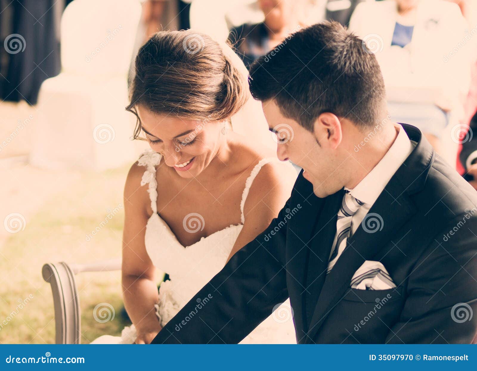 Married Couple on Their Wedding Stock Photo - Image of happiness ...
