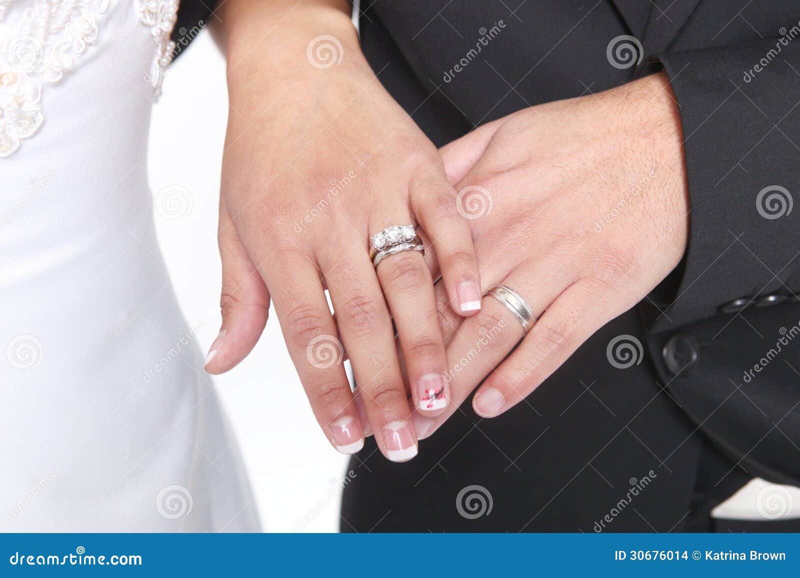 Married Couple with Wedding Rings and Bands Stock Photo - Image of kiss ...