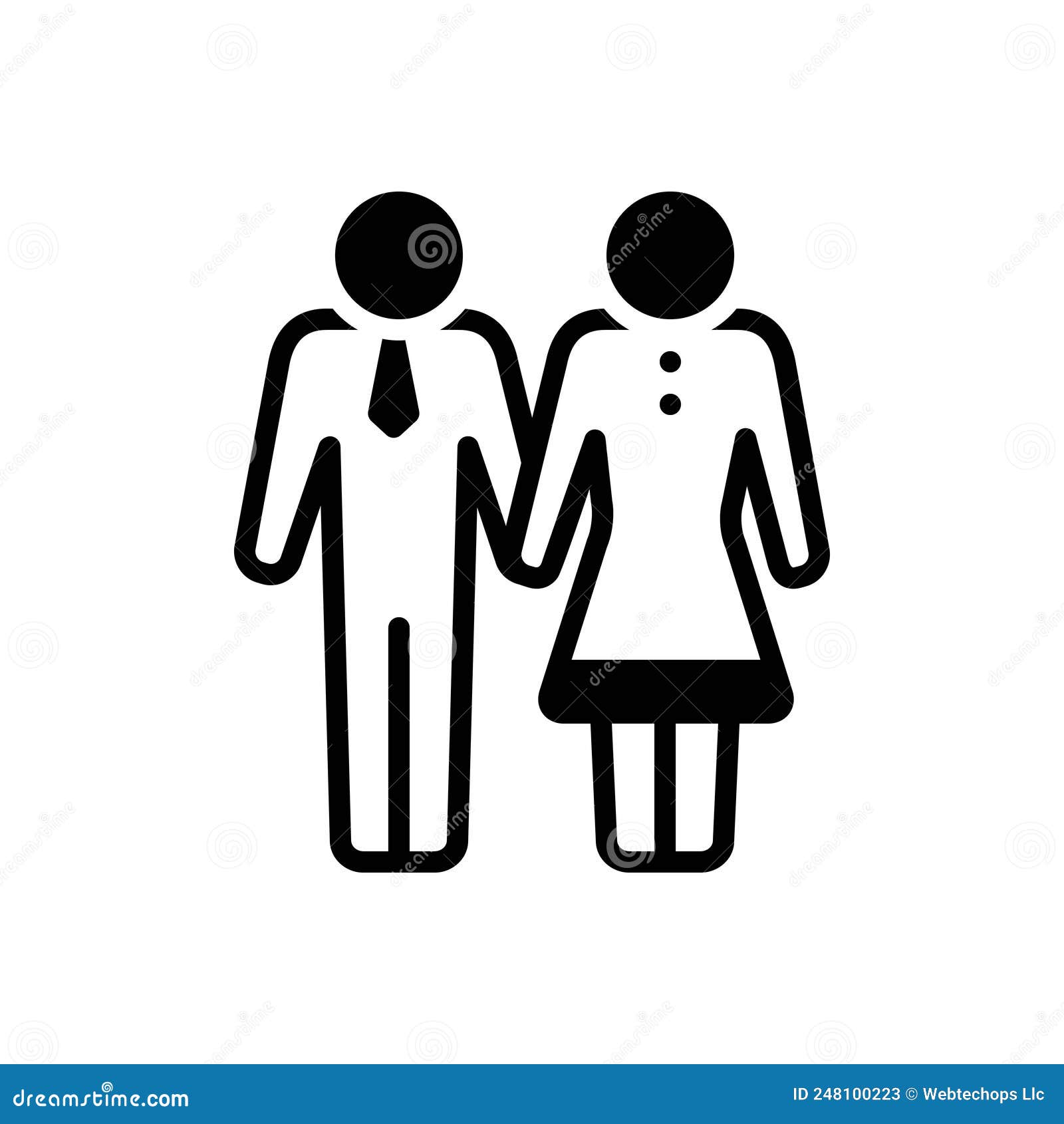 Black Solid Icon for Married, Husband and Spouse Stock Vector ...