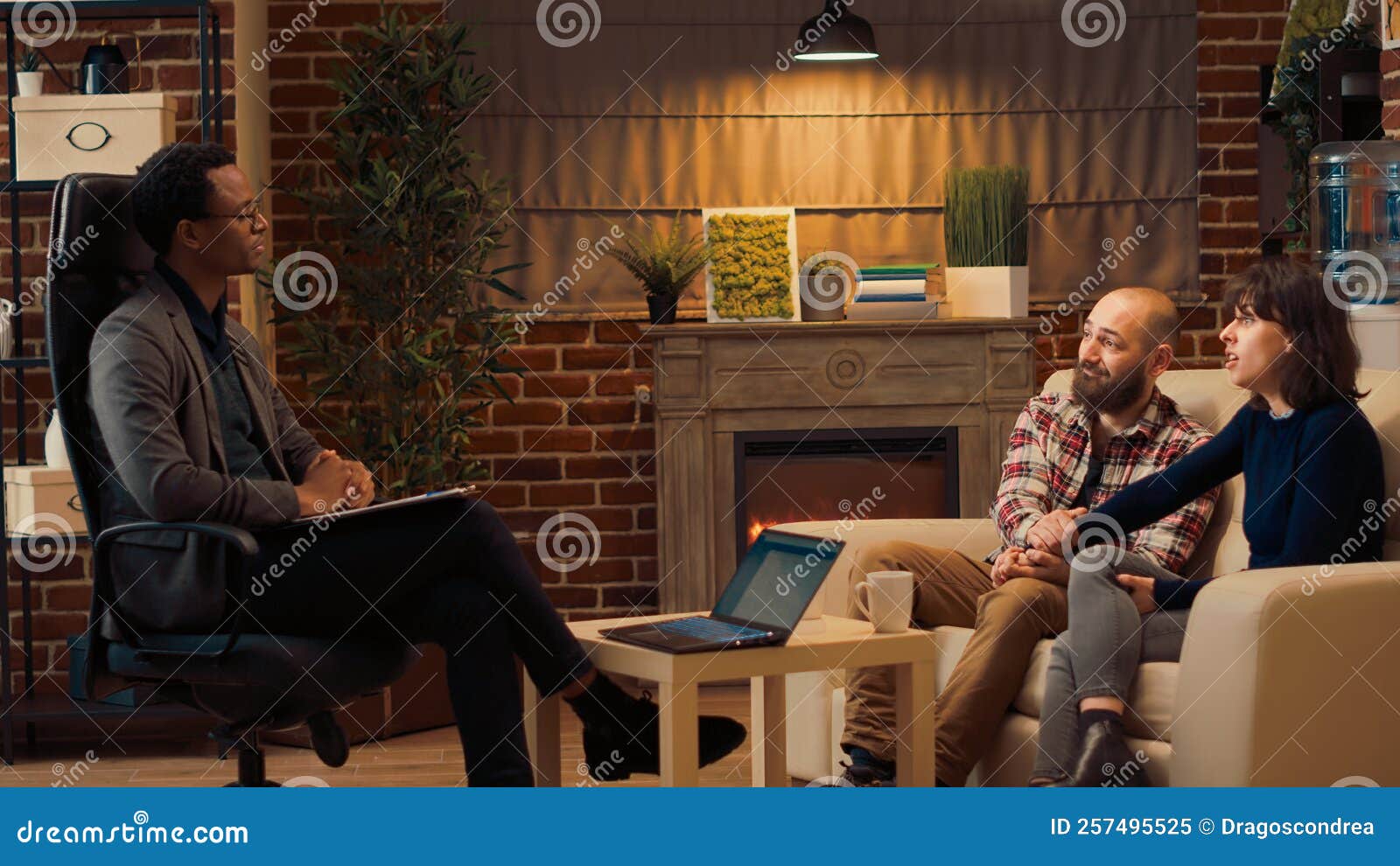 Married People Making Up after Conflict at Therapy Session Stock Image ...