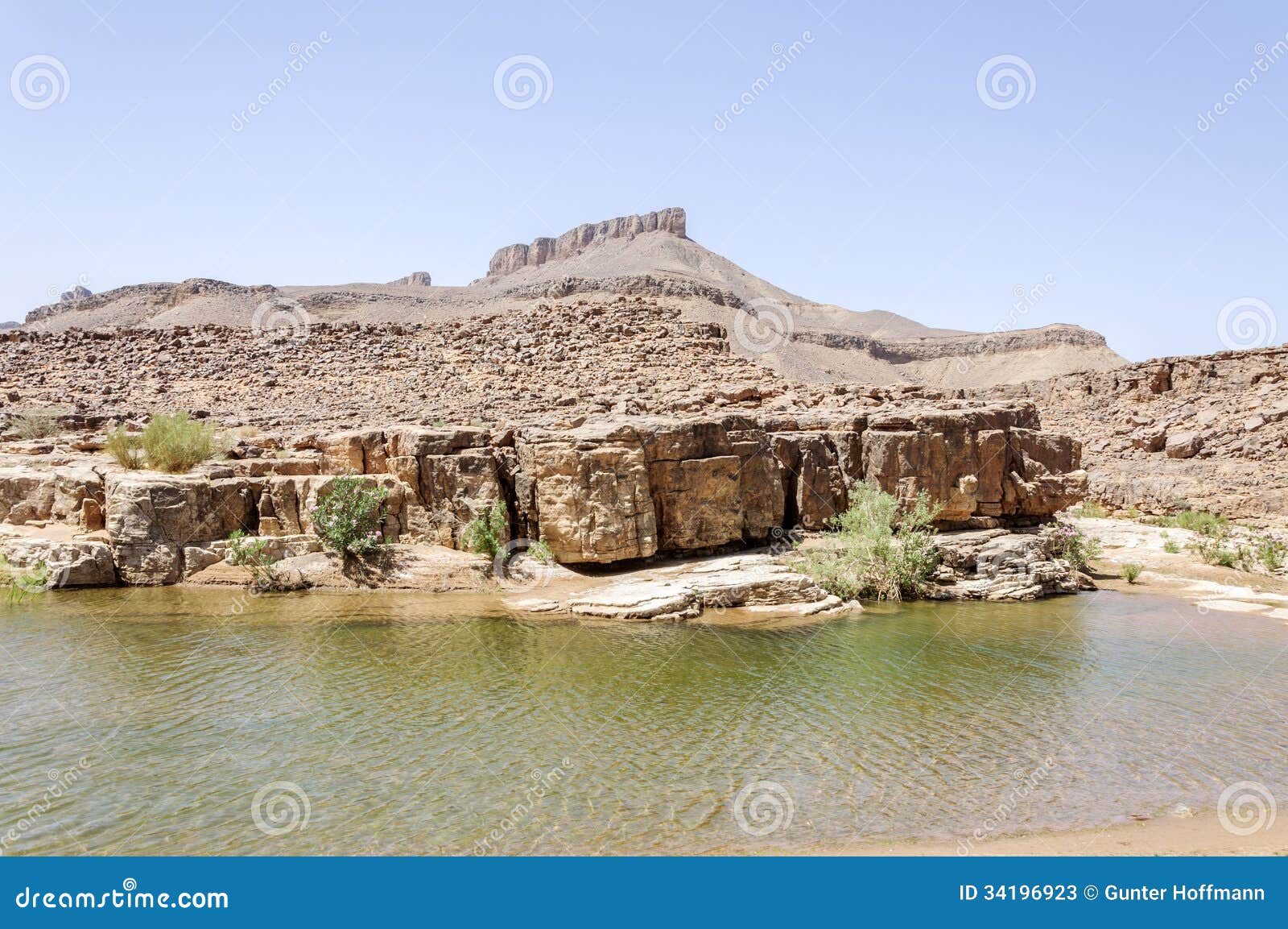 Marrocos, Hamada Du Draa, Lagoa Imagem de Stock - Imagem de fotografia ...
