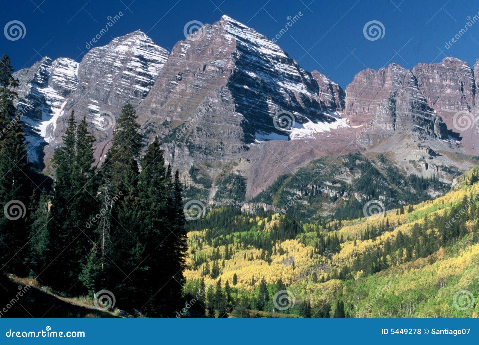 Marron Bells stock photo. Image of yellow, snow, mountains - 5449278