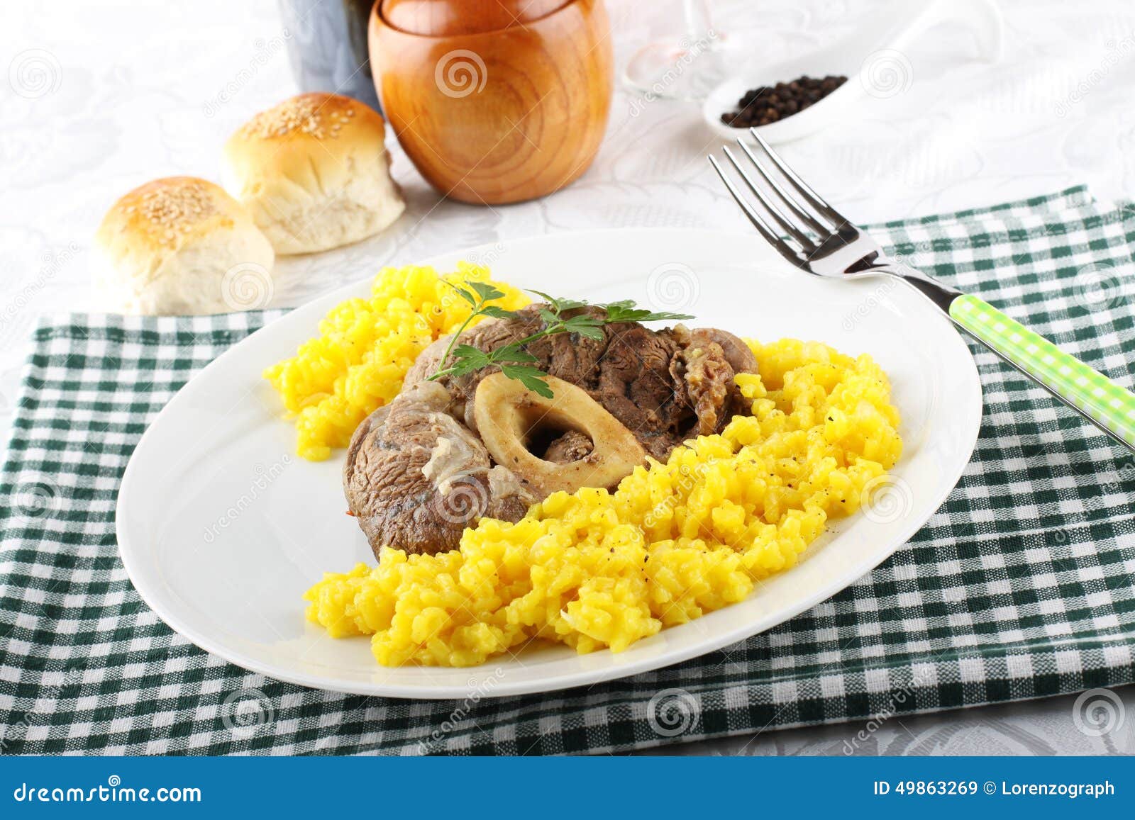 Marrowbone with Saffron Rice Stock Image - Image of delicious, italian ...