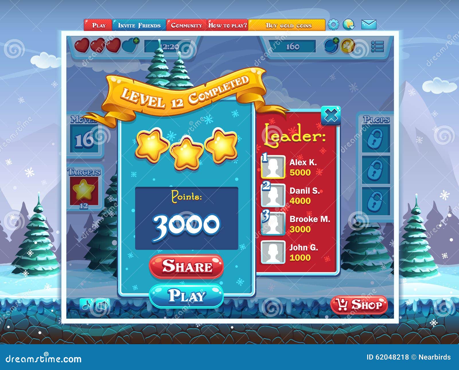 Example Of Completing The Level In A Computer Game Monsters Cartoon ...