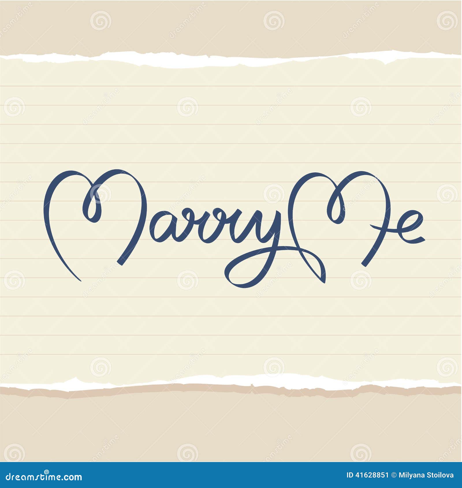 Marry me hand lettering stock vector. Illustration of proposal - 41628851
