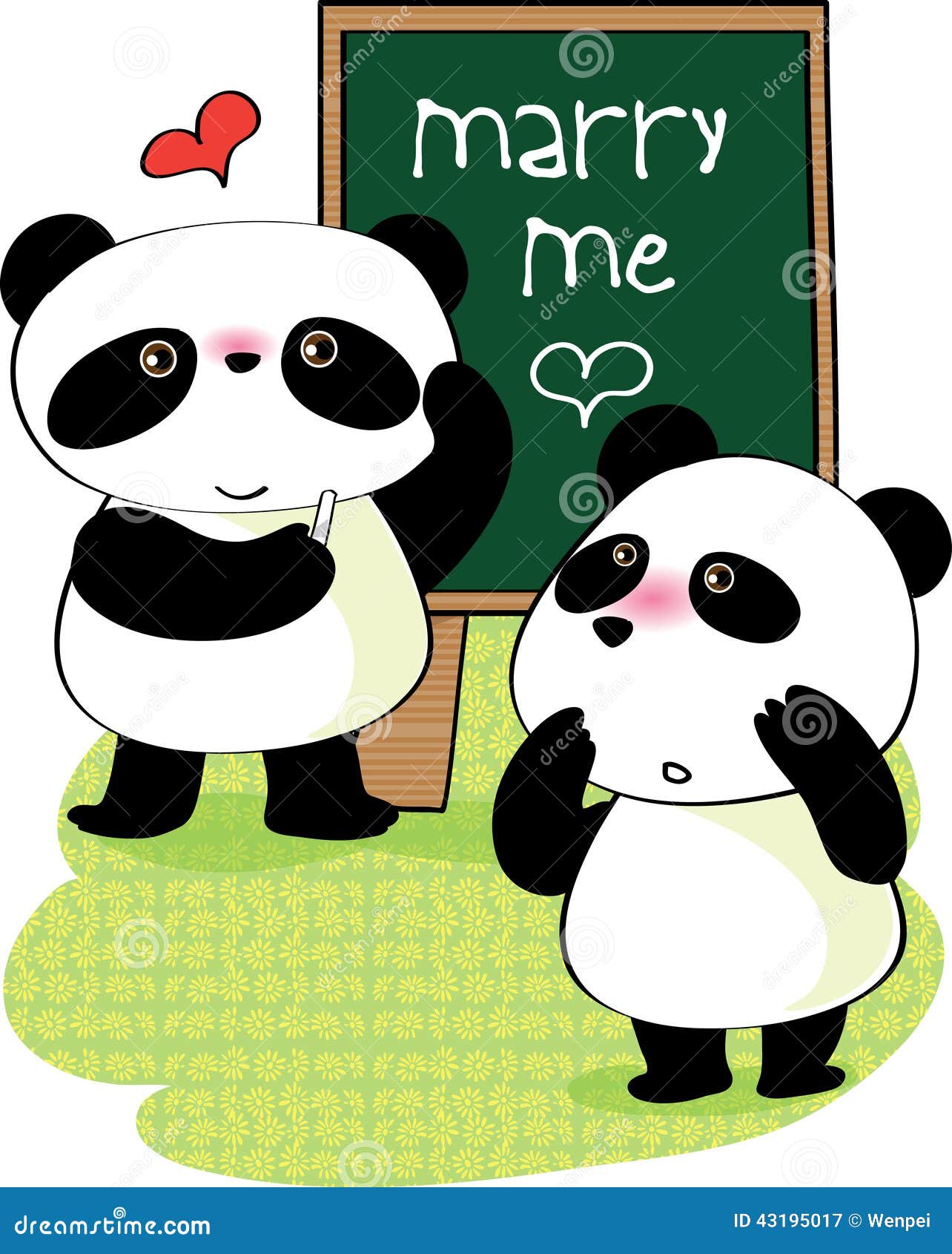 Marry me stock illustration. Illustration of cute, cartoon - 43195017