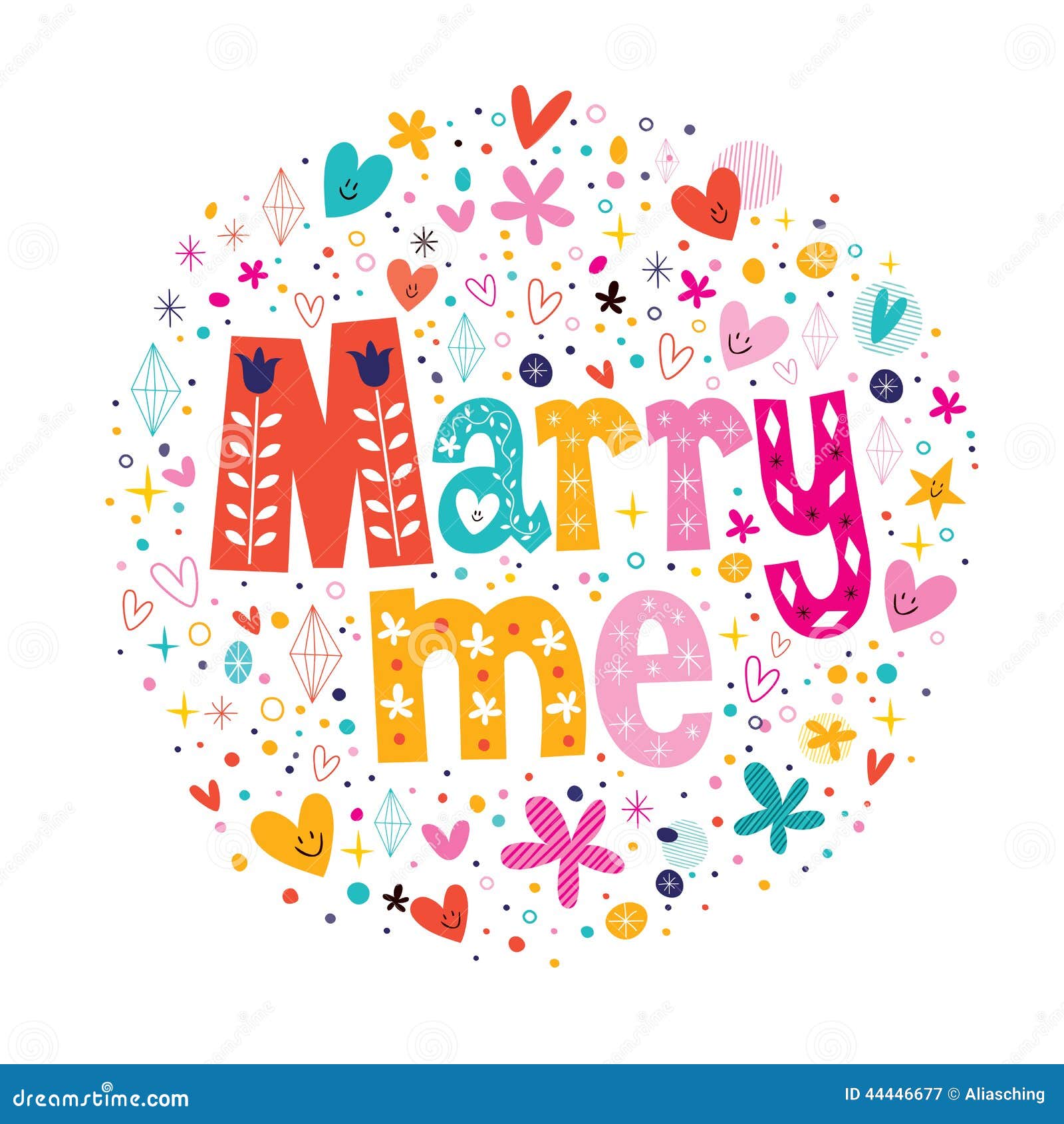 Marry Me Retro Typography Lettering Decorative Text Design Stock Vector ...