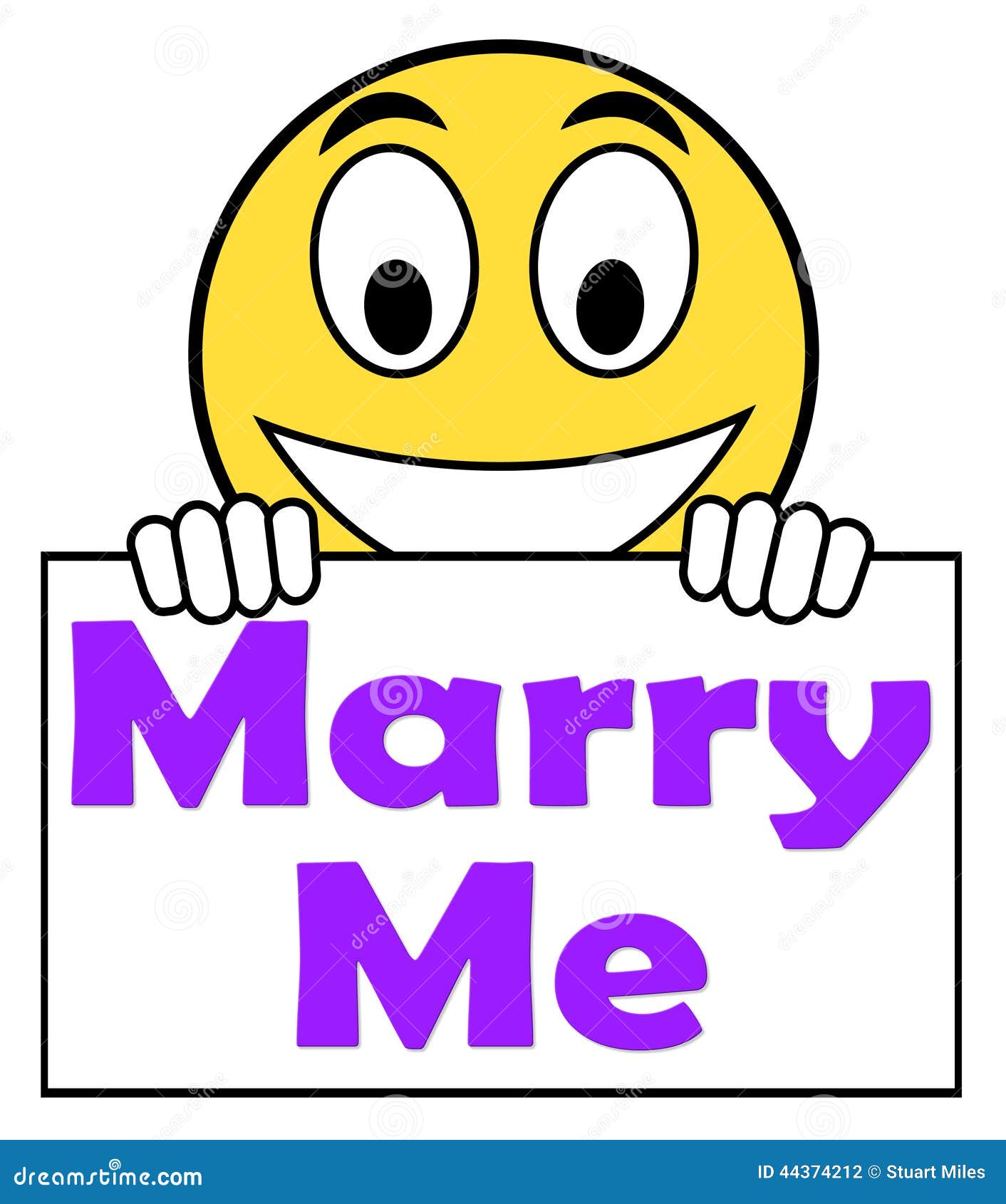 Marry Me on Sign Means Wedding Proposal Stock Illustration ...