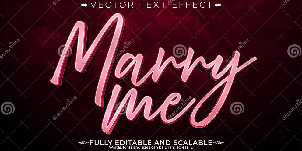 Marry Me Text Effect, Editable Proposal and Love Customizable Font ...