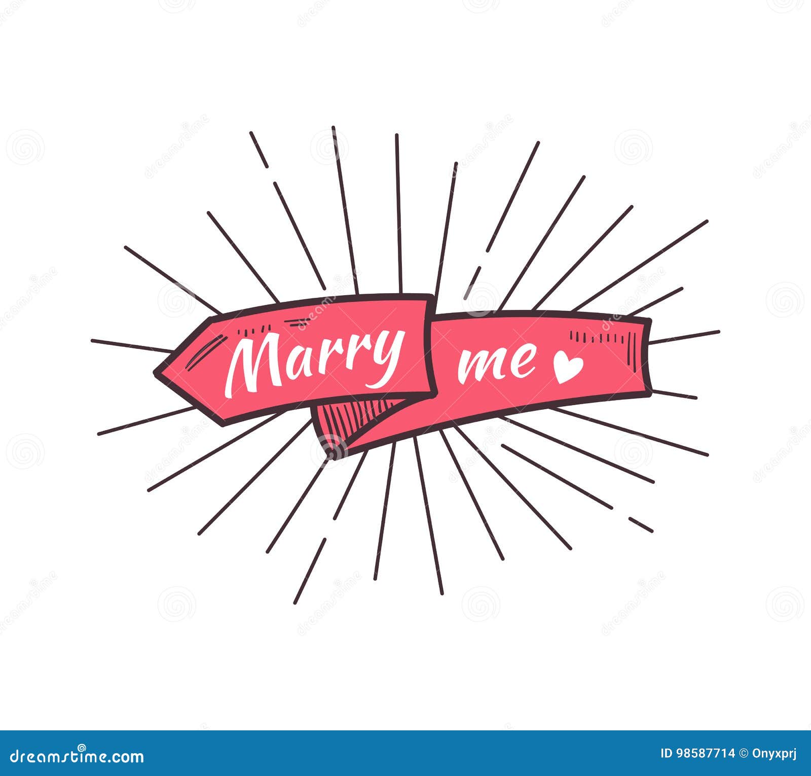 Marry Me Hand Lettering Cartoon Vector | CartoonDealer.com #41628845