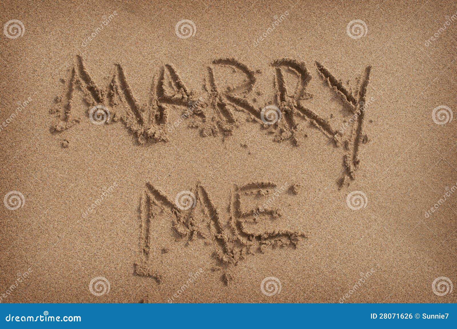 Marry Me Written in Sand on Beach Stock Photo - Image of romantic ...