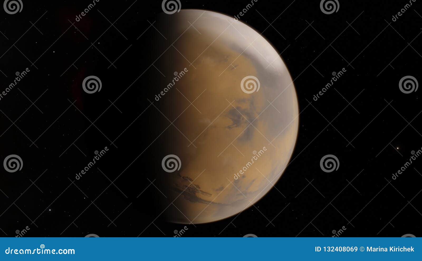 Mars. Astronomy and Science Concept. Space Theme. Stock Illustration ...